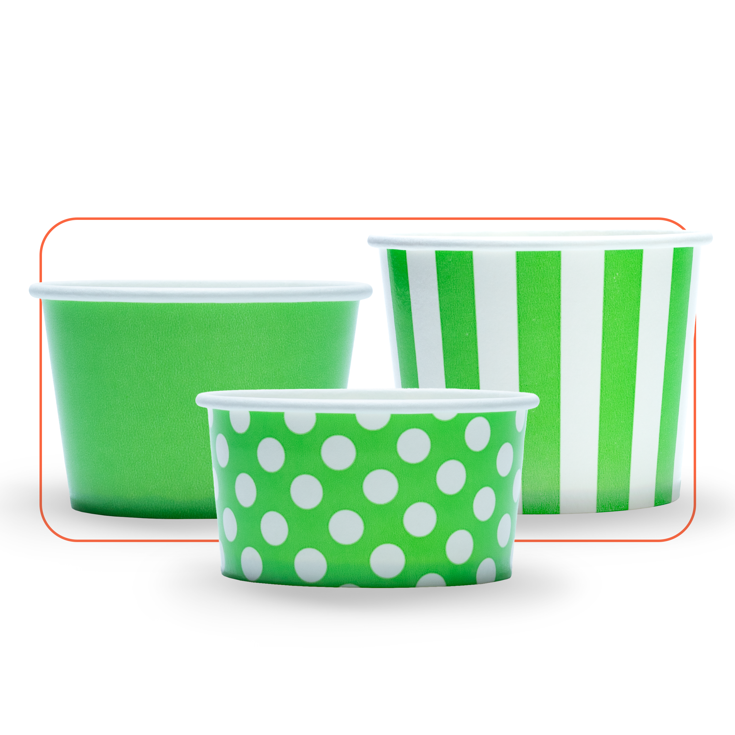 Green Paper Ice Cream Cups - Wholesale & Bulk - Frozen Dessert Supplies