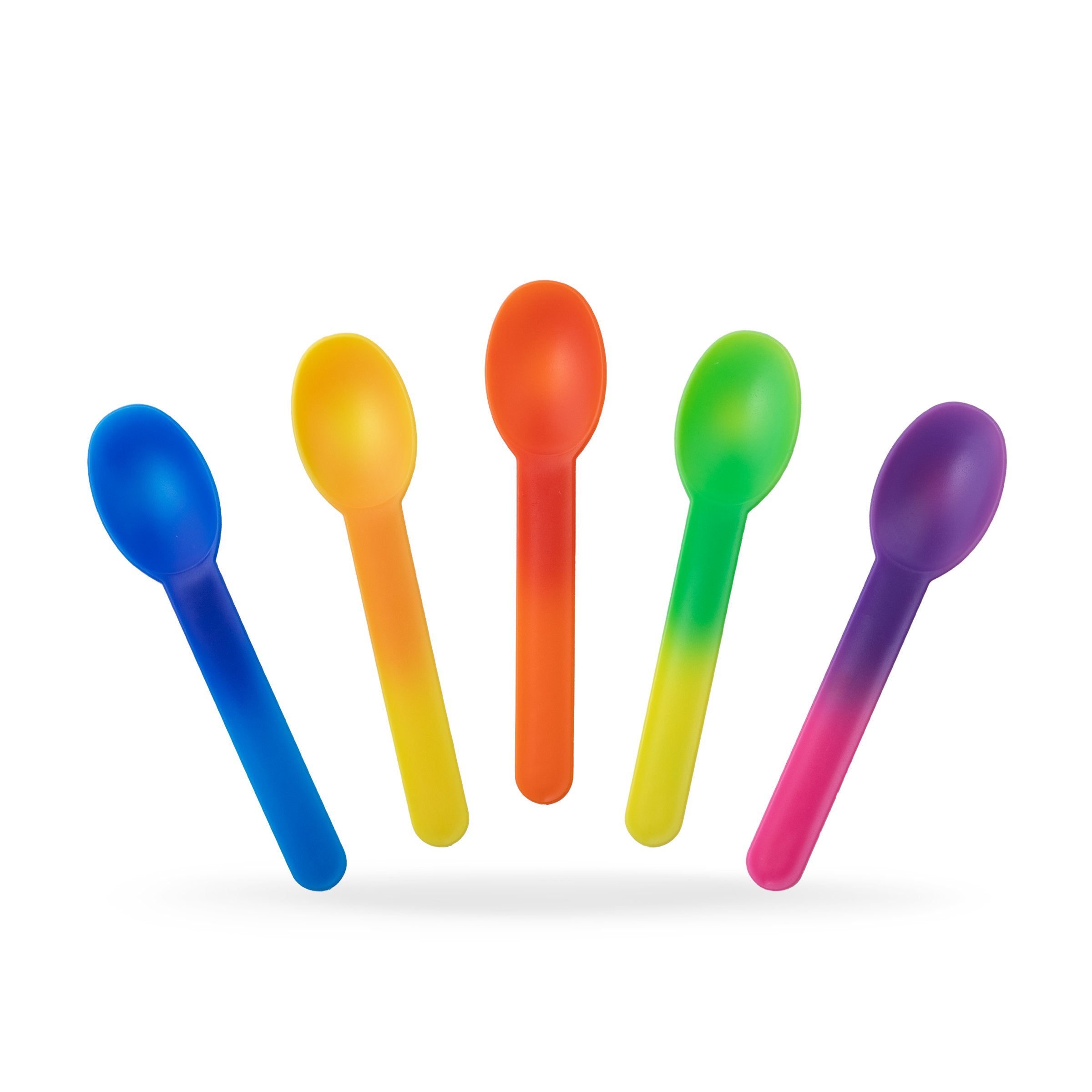 Color Changing Plastic Dessert Spoons - Frozen Dessert Supplies
