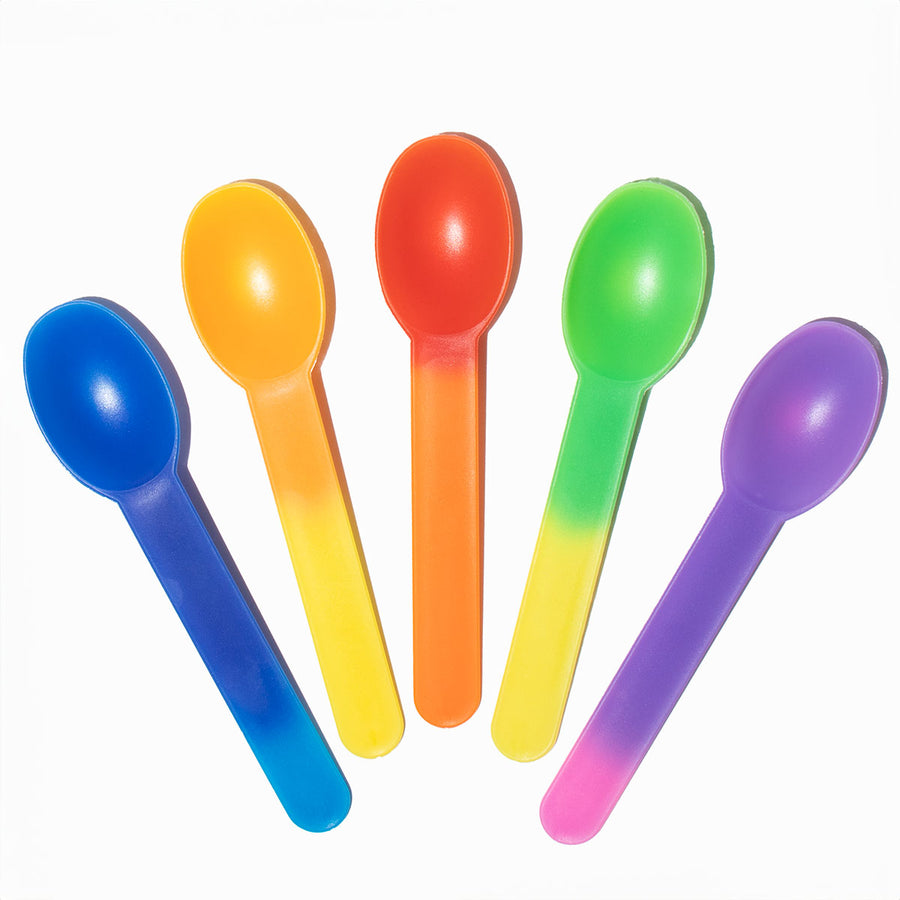 Color Changing Plastic Dessert Spoons - Frozen Dessert Supplies