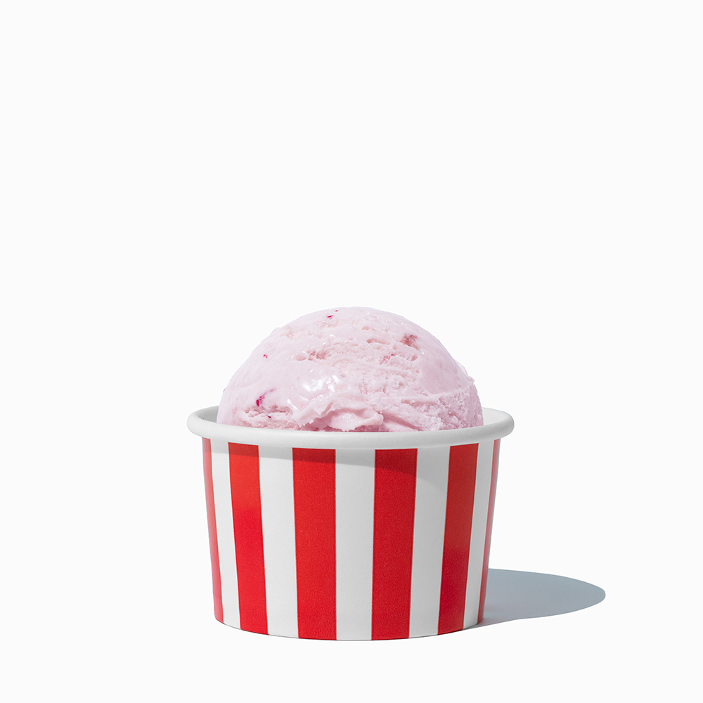 UNIQ 4 oz Red Striped Ice Cream Cups - Frozen Dessert Supplies