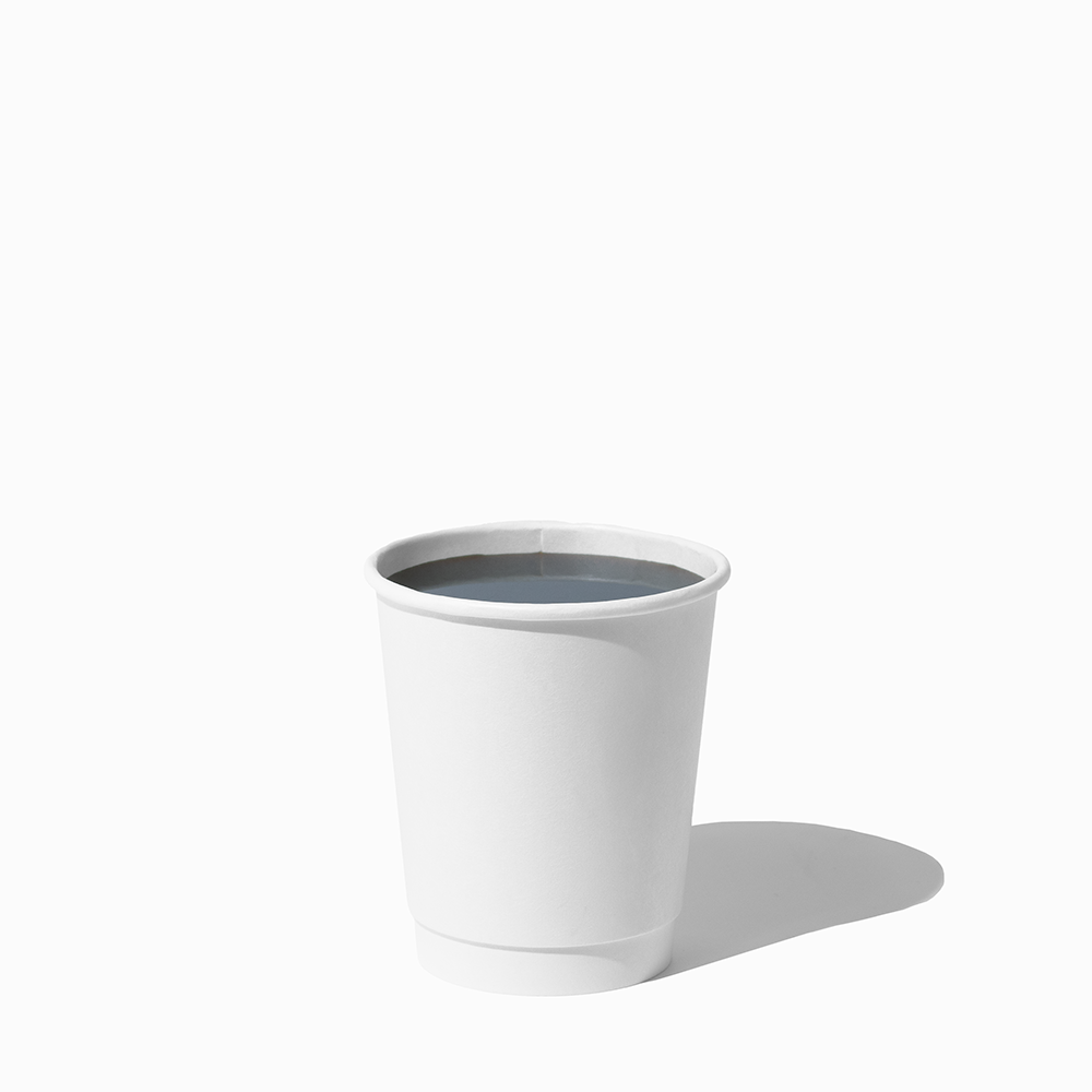8 oz White Double-Wall Hot Cups - Frozen Dessert Supplies