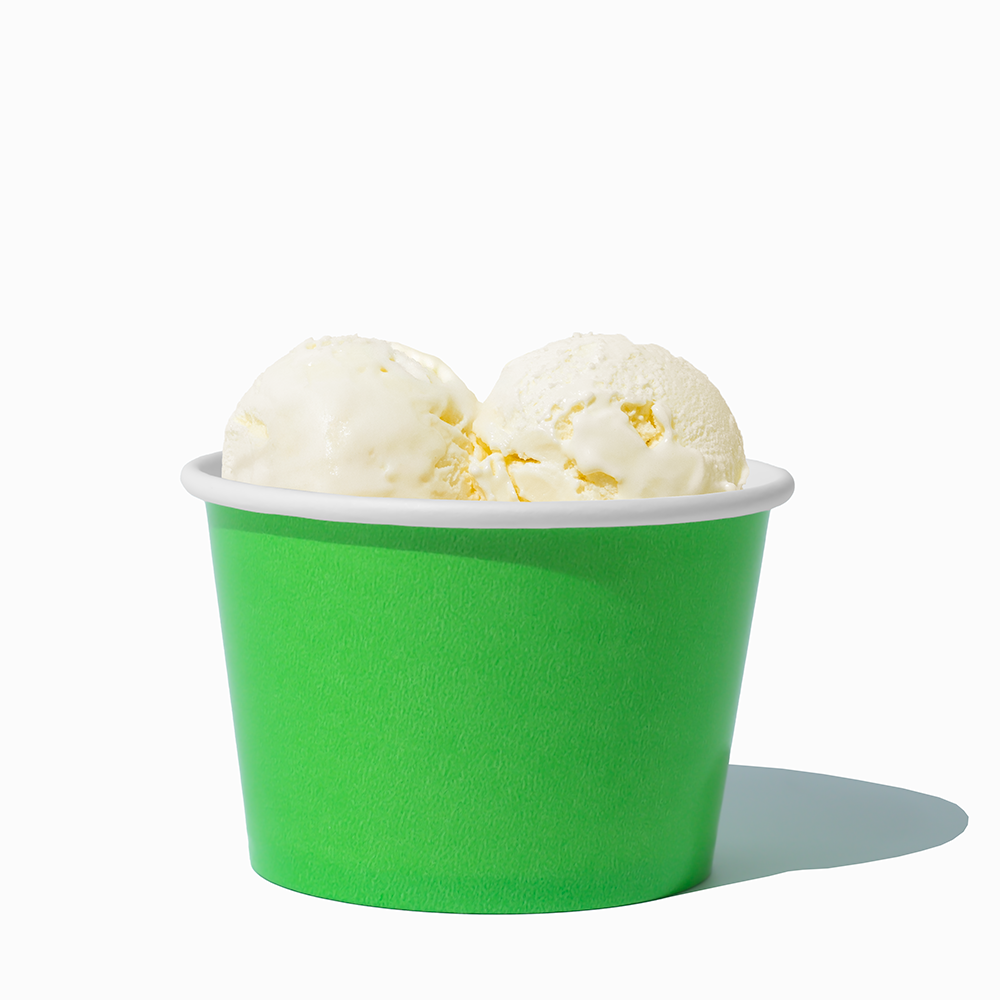 UNIQ 8 oz Green Frozen Yogurt Cups - Frozen Dessert Supplies