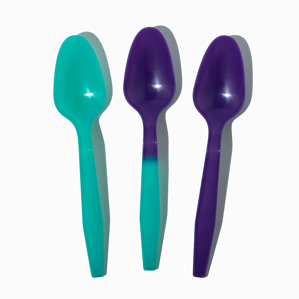 Green to Purple Color Changing Spoons - Frozen Dessert Supplies