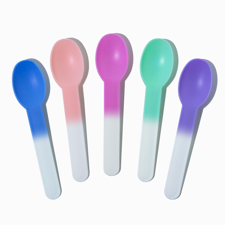 Color Changing Plastic Dessert Spoons - Frozen Dessert Supplies