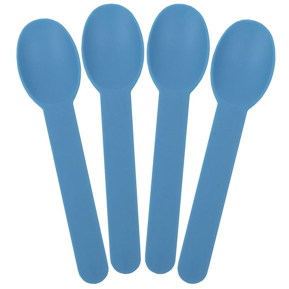 Blue Heavy Duty Ice Cream Spoons - Frozen Dessert Supplies