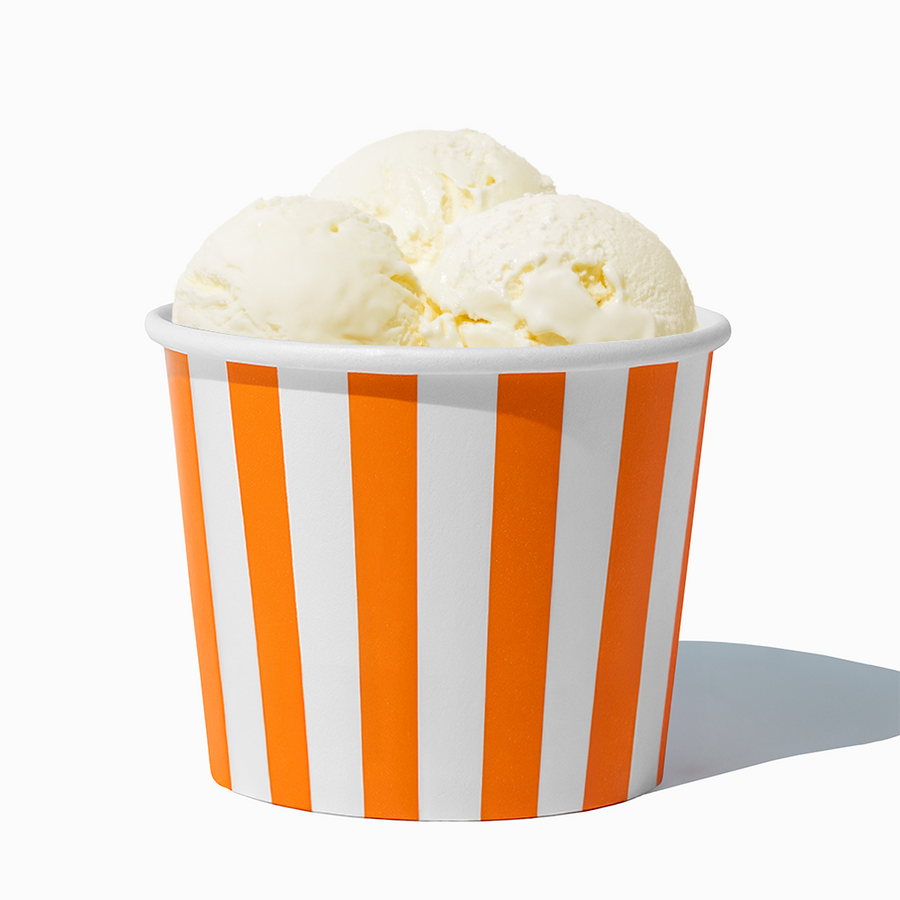Orange Paper Ice Cream Cups - Wholesale & Bulk - Frozen Dessert Supplies