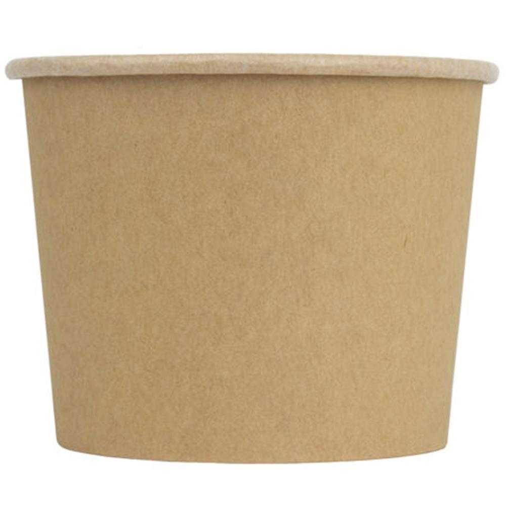 UNIQ 12 oz Kraft Compostable Ice Cream Cups - Frozen Dessert Supplies