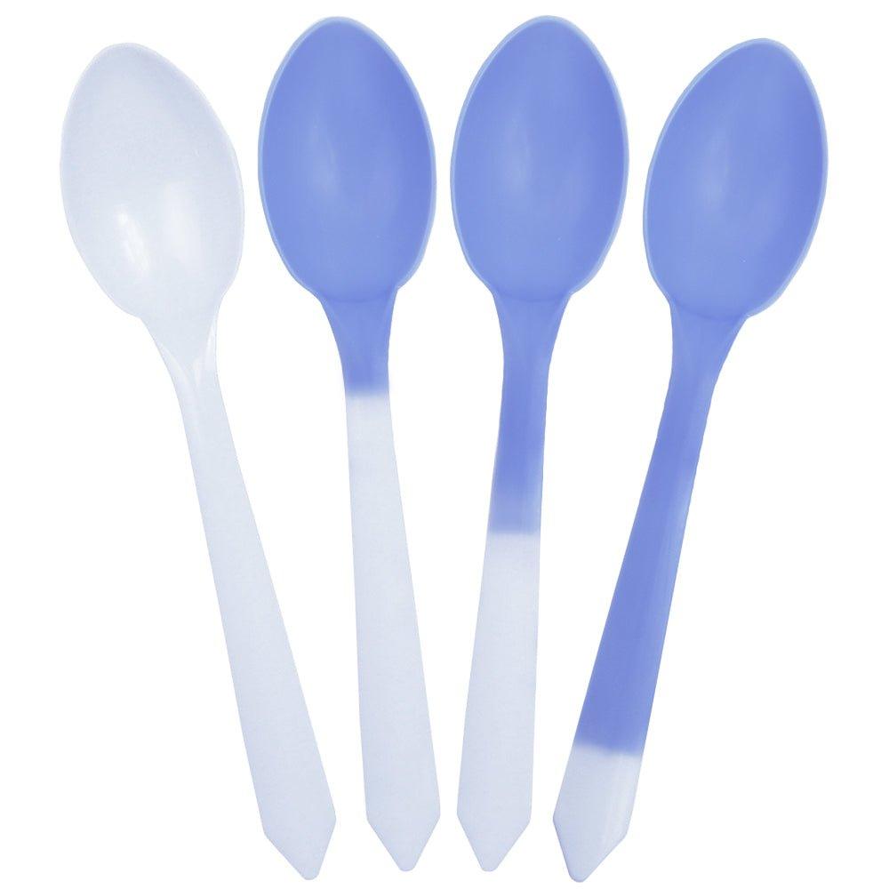 UNIQIFY® White to Blue Color Changing Spoons - Frozen Dessert Supplies