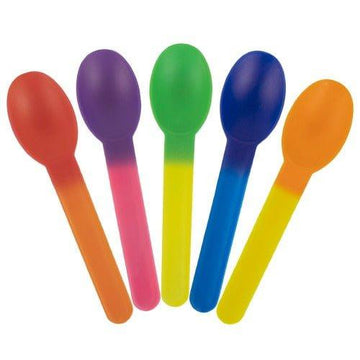 Color Changing Plastic Dessert Spoons - Frozen Dessert Supplies