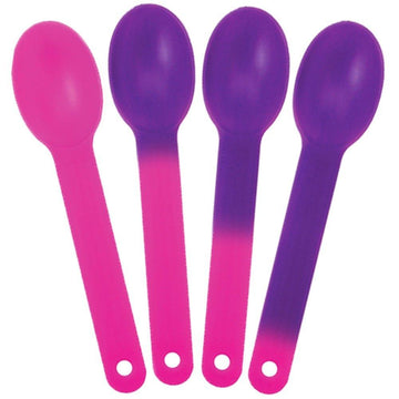 Color Changing Plastic Dessert Spoons - Frozen Dessert Supplies
